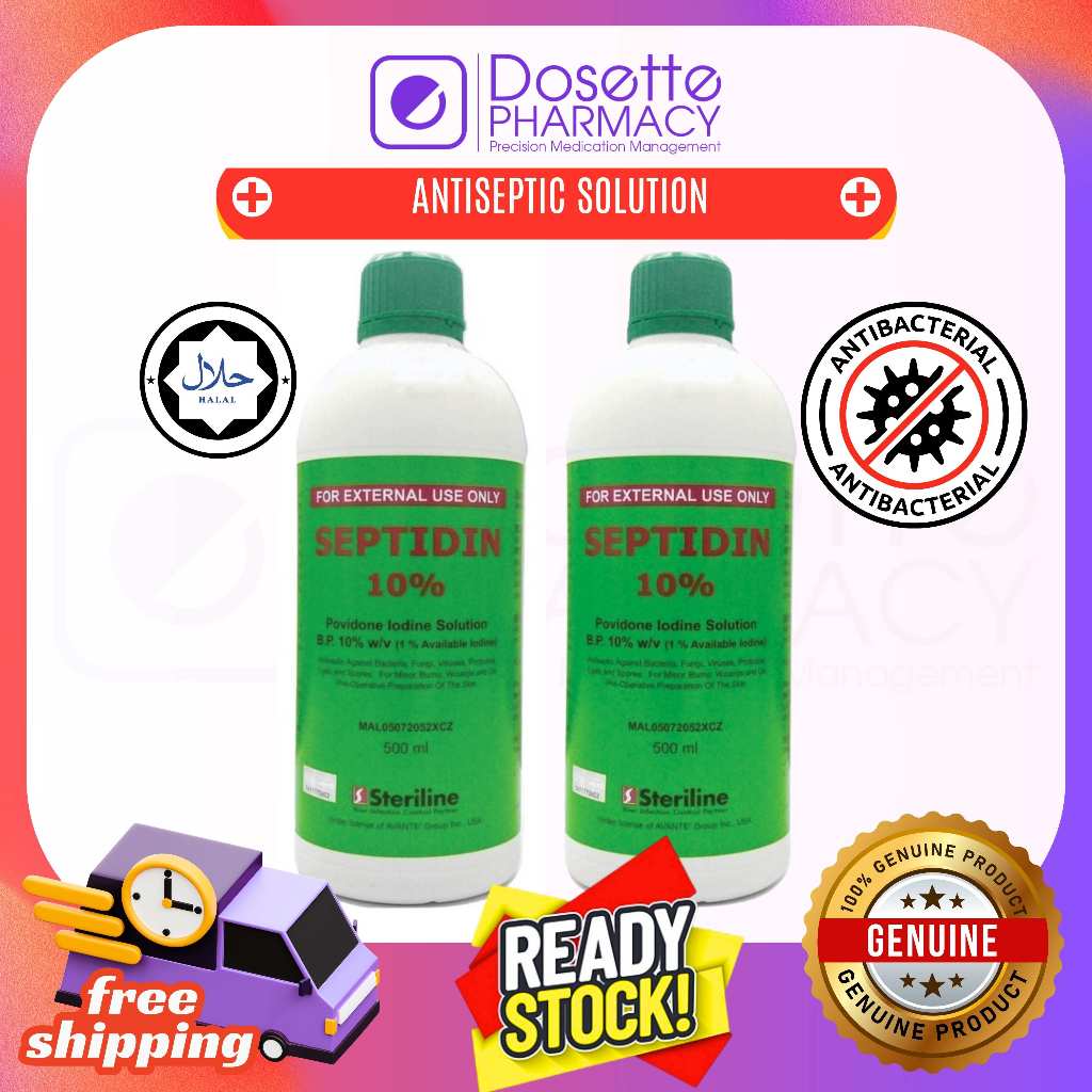Septidin 10% Povidone Iodine Solution 10% 500ML | Shopee Malaysia