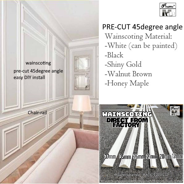 PREMO Pre-Cut Wainscoting WHITE Frame-Semi DIY | Shopee Malaysia