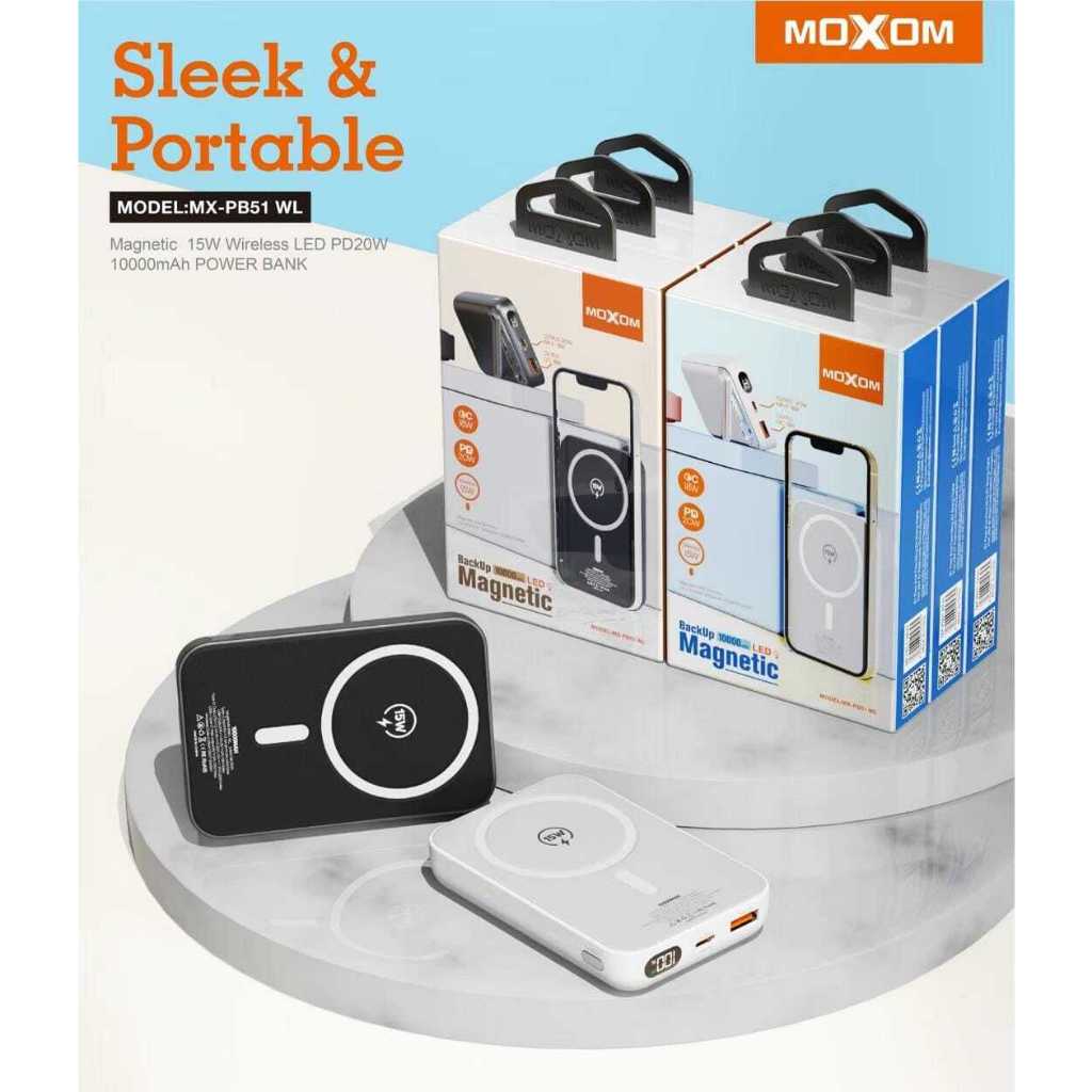 New Stock MXM 10000MAH MX-PB51 Magnetic Wireless PD Power Bank With Stand 15W Wireless Charging ...
