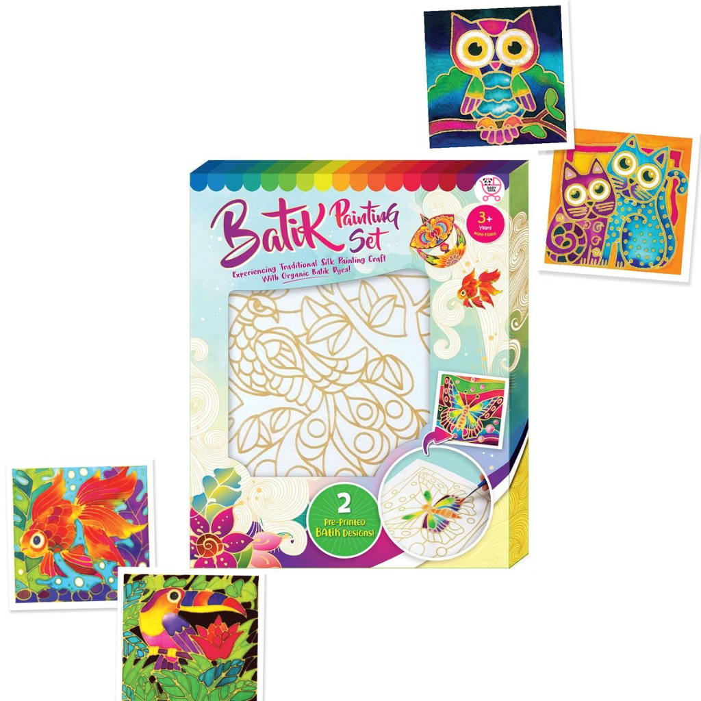 Batik Painting 2 in 1 21x21cm Batik Box Painting Kid Art & Craft Set ...