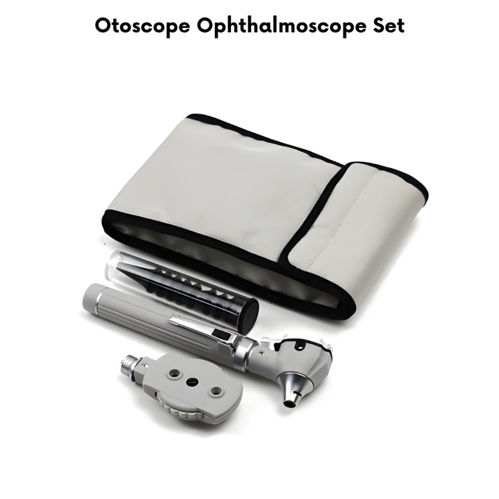 ENT Diagnostic Set Fiber Optic Mini Otoscope Ophthalmoscope Combined ...