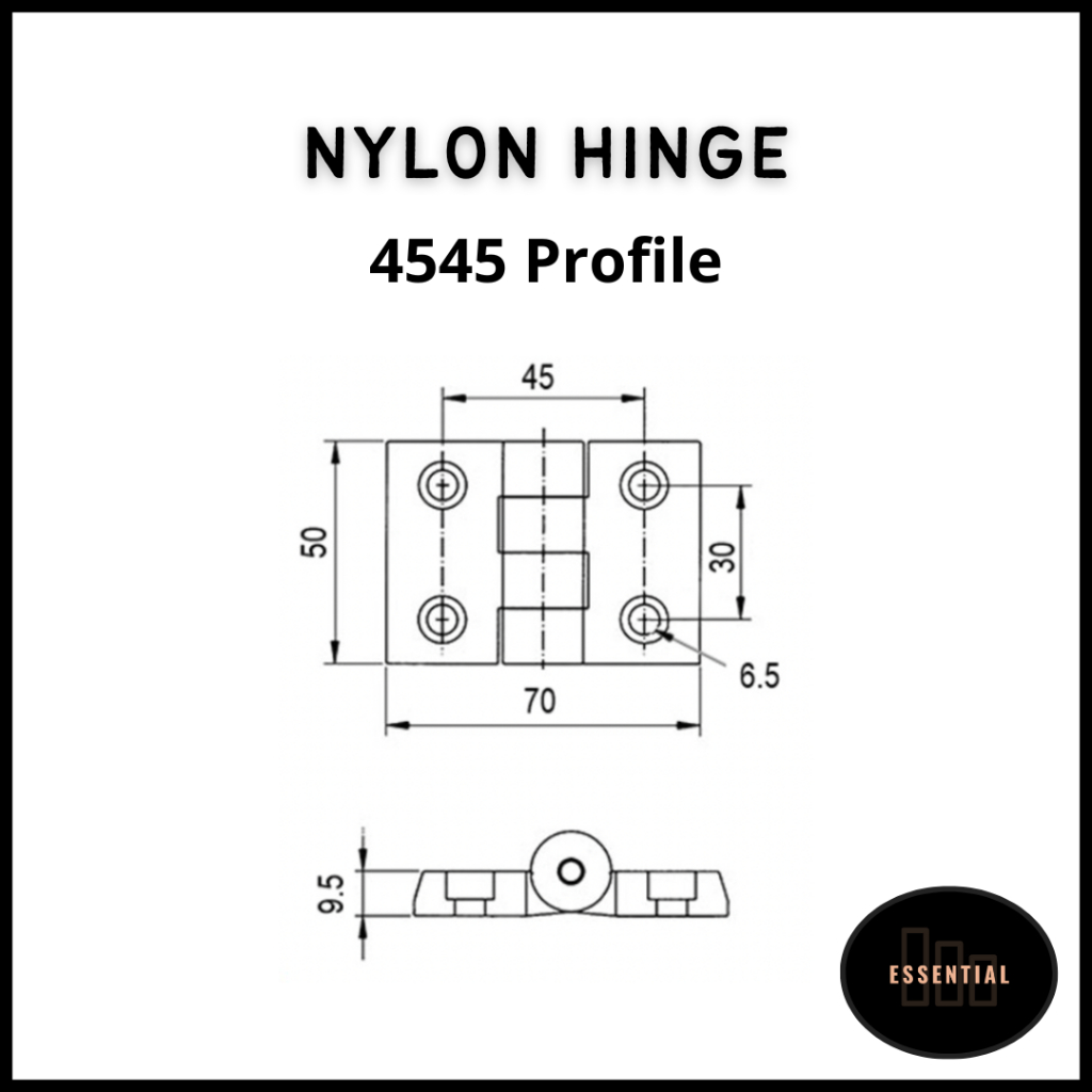 Nylon Hinge for 2020/ 3030/3040/ 4040/ 4545 Aluminium Profile | Shopee ...