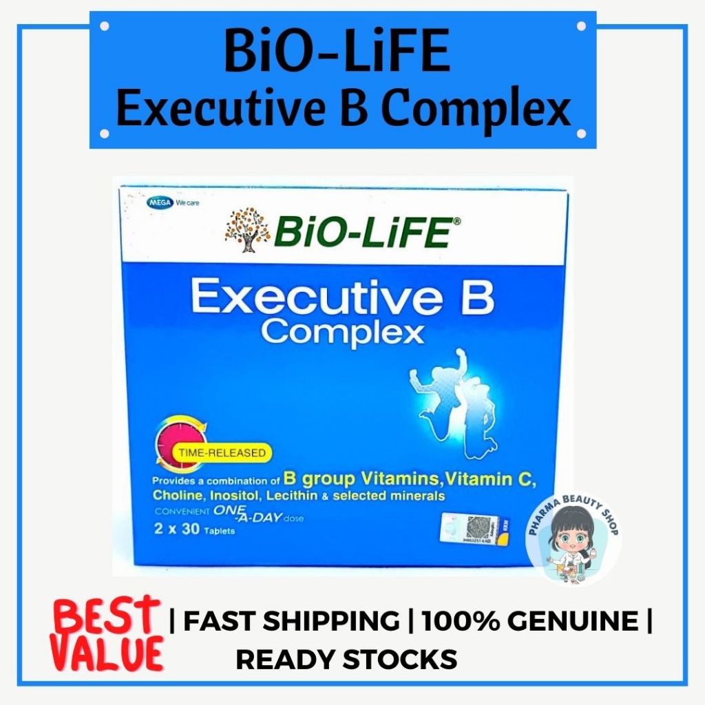 BiO-LiFE Executive B Complex 2 x 30 tablets (For Energy Level Support ...