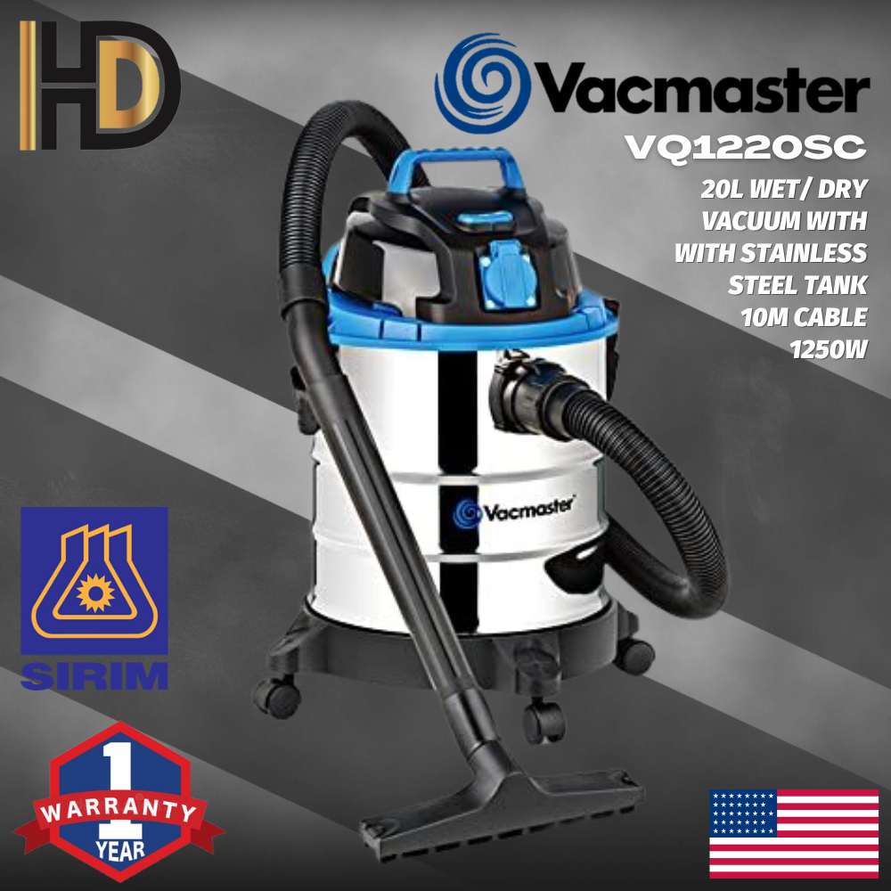 VACMASTER VQ1220SC Wet Dry Vacuum Cleaner / 1250W Industrial Vacuum ...