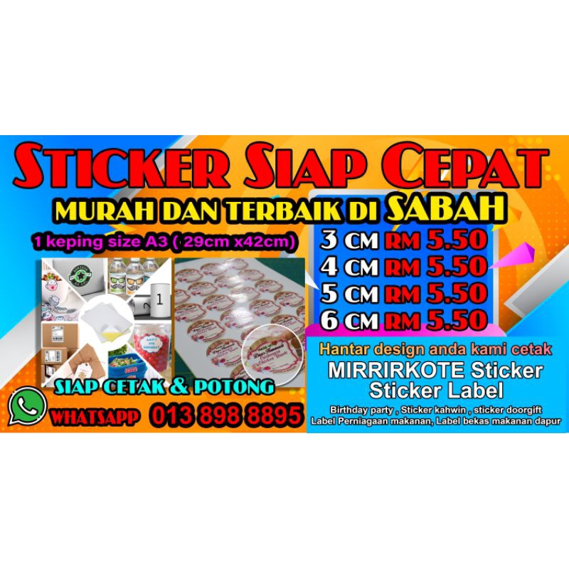 Sticker label produk | Sticker murah | mirrorkote sticker | Shopee Malaysia