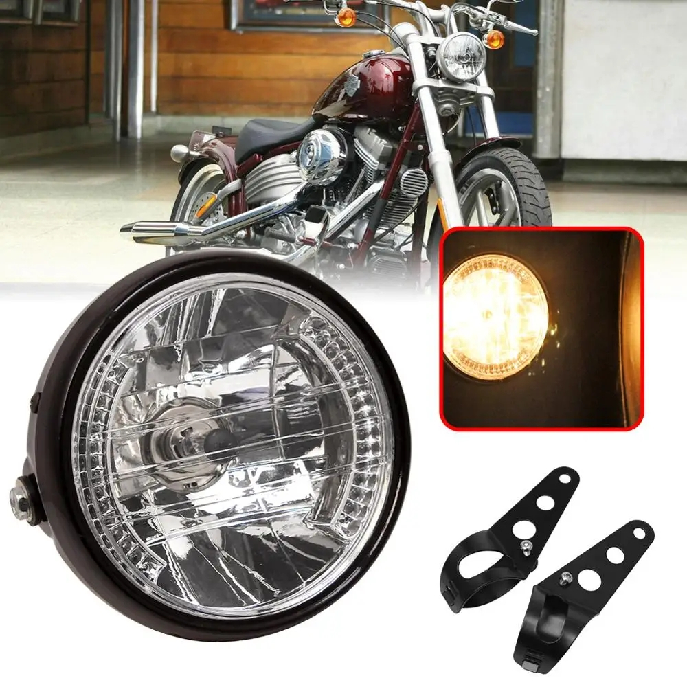 H4 Motorcycle Headlights Halogen Lights Turn Signal Flasher For Harley ...