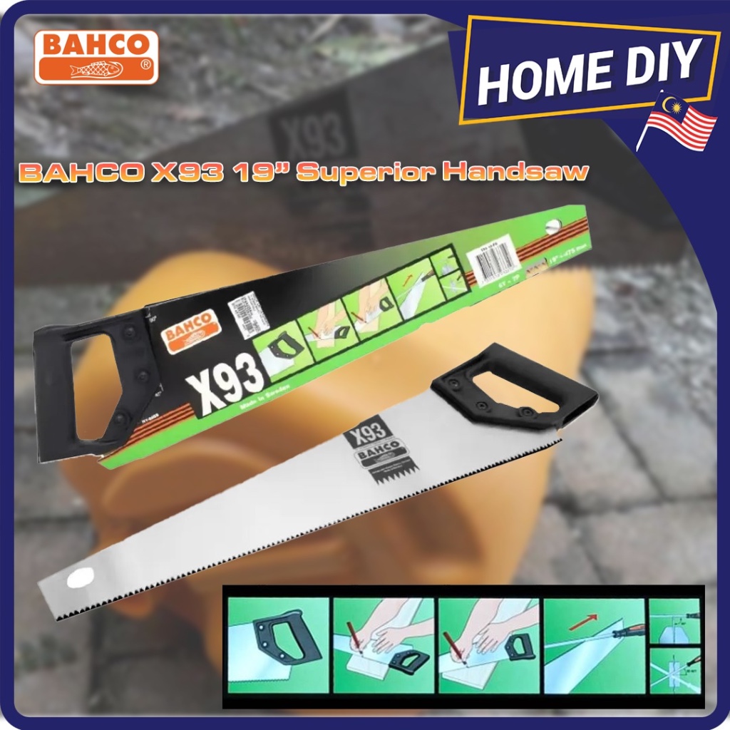 *MADE IN SWEDEN*BAHCO 19" X93 XT Superior Wood Hand Saw / Gergaji Kayu ...