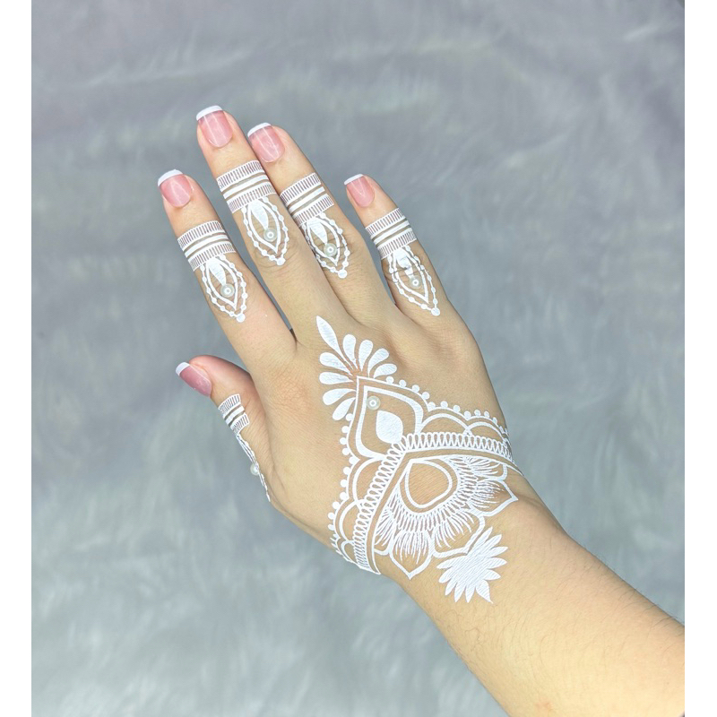 ⚡️24 HOURS LOCAL SHIP⚡️[FREE DIAMONDS] 50 HOT DESIGN Sticker Inai Putih ...