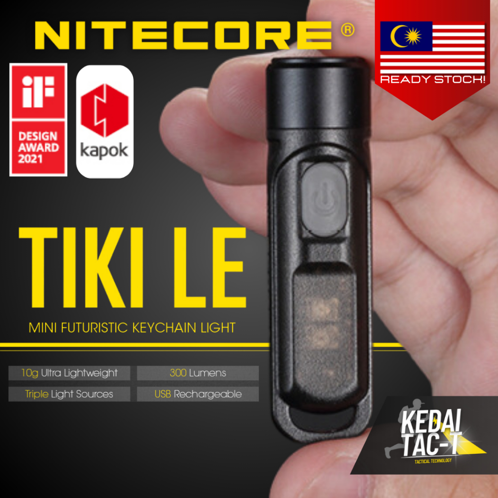 NITECORE TIKI LE (USB TYPE-C) - 300 Lumen USB Rechargeable Keychain ...