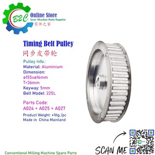 A024 A25 A27 Spindle Timing Belt Pulley for NC CNC Milling Machine Top ...