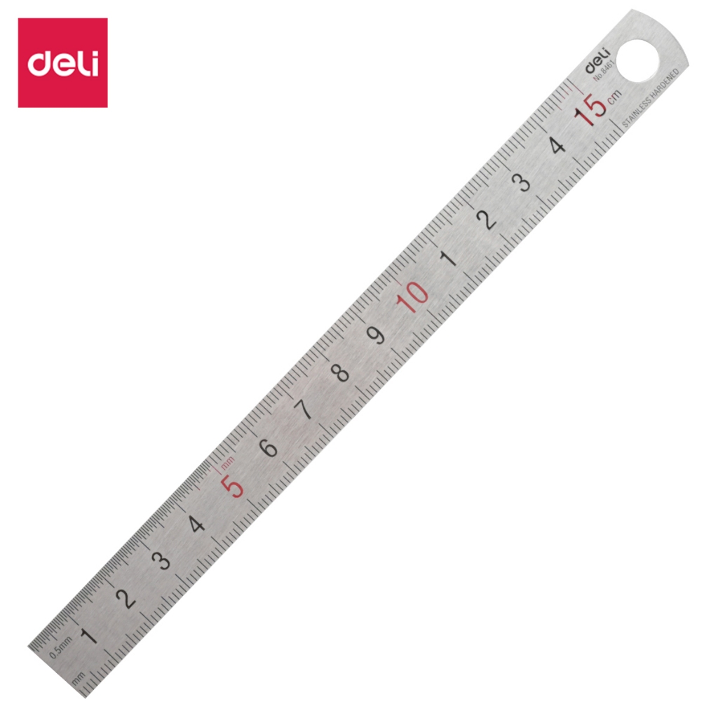 Deli Metric Metal Ruler Steel Scale Durable Precision Measuring Tool ...