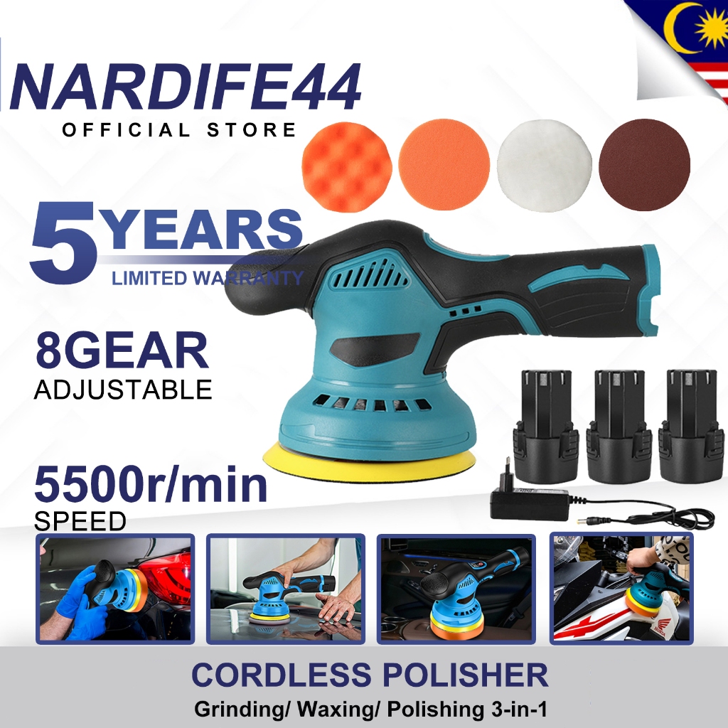 5 Years Warranty 12V Lithium Battery Car Polisher Handheld Cordless ...
