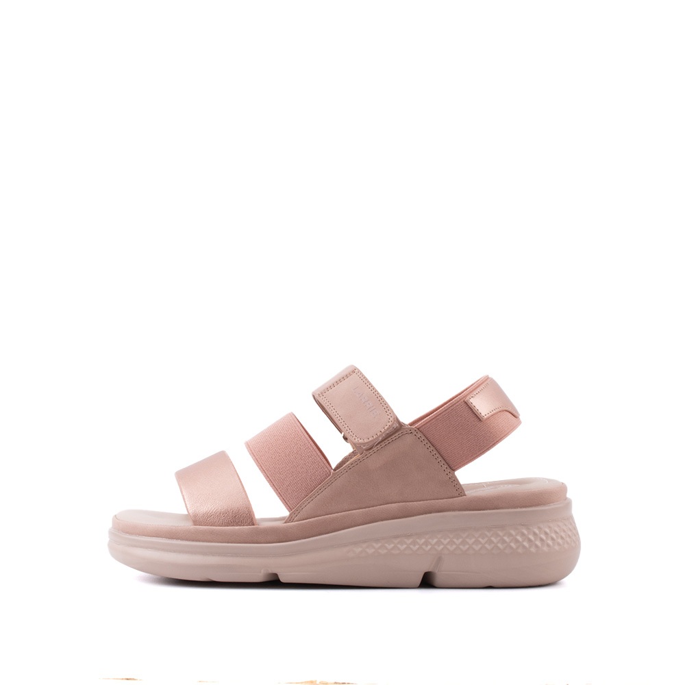 LARRIE Kasut Perempuan Pink Velcro and Elastic Strap Comfort Sandals ...