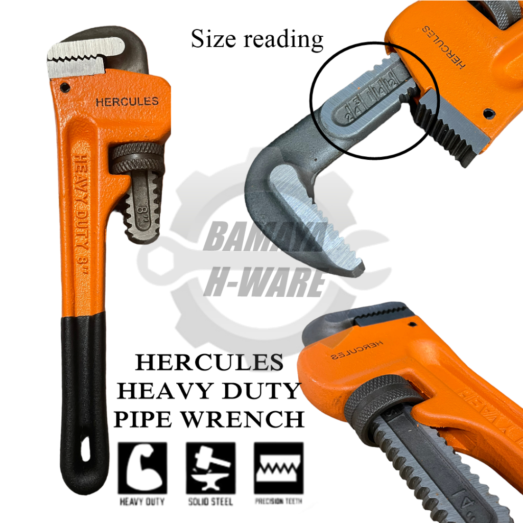 HEAVY DUTY HERCULES Pipe Wrench. Adjustable Pipe Wrench. Plumber Plier ...