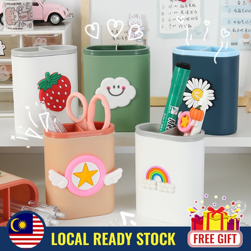 Pen Holder Pen Shelf Stationery Storage Box Remote Control Shelf Cute ...