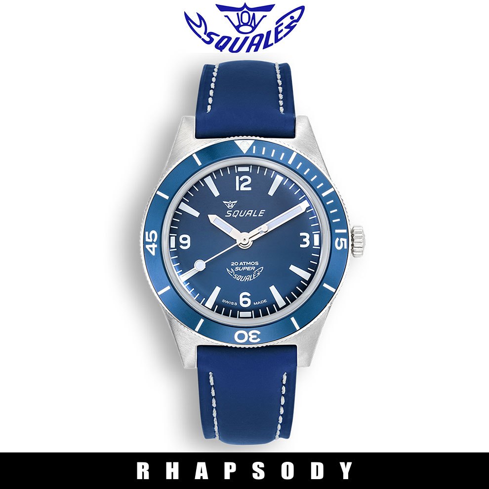 Squale Super-Squale Arabic Numerals Blue Leather Men's Leather ...