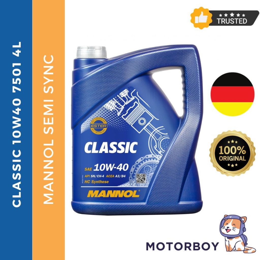 MANNOL SEMI SYNT CLASSIC 7501/MOLIBDEN 10W40 7505 ENGINE OIL GERMANY 4L ...