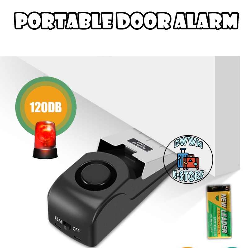 Portable Door Stop Alarm 120DB Wireless Alert Backpacker Home Dormitory ...