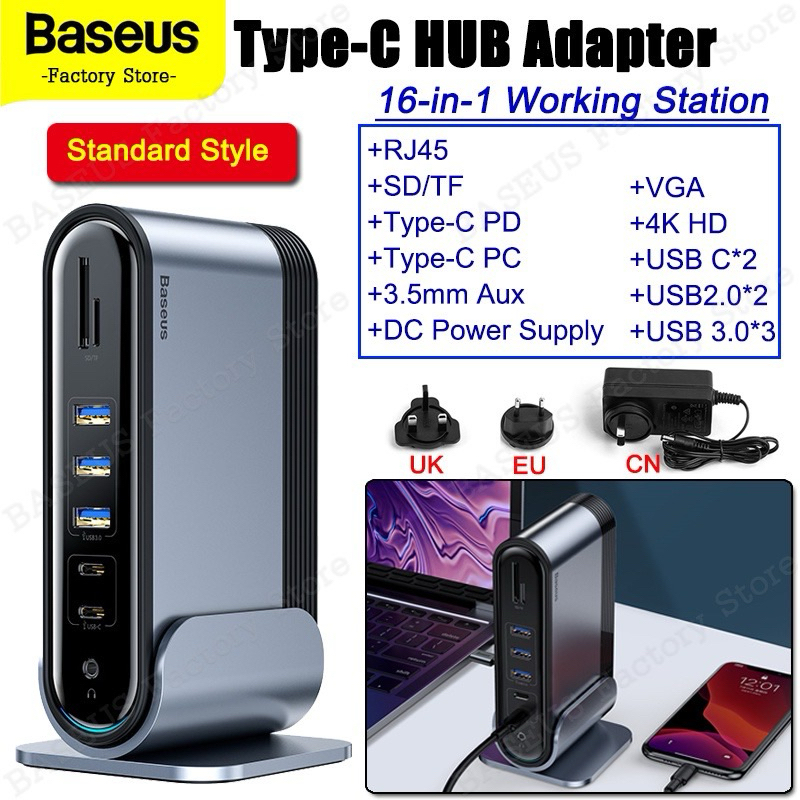 Baseus 16-in-1 Interface Station Working Station Multifunctional Type-C ...