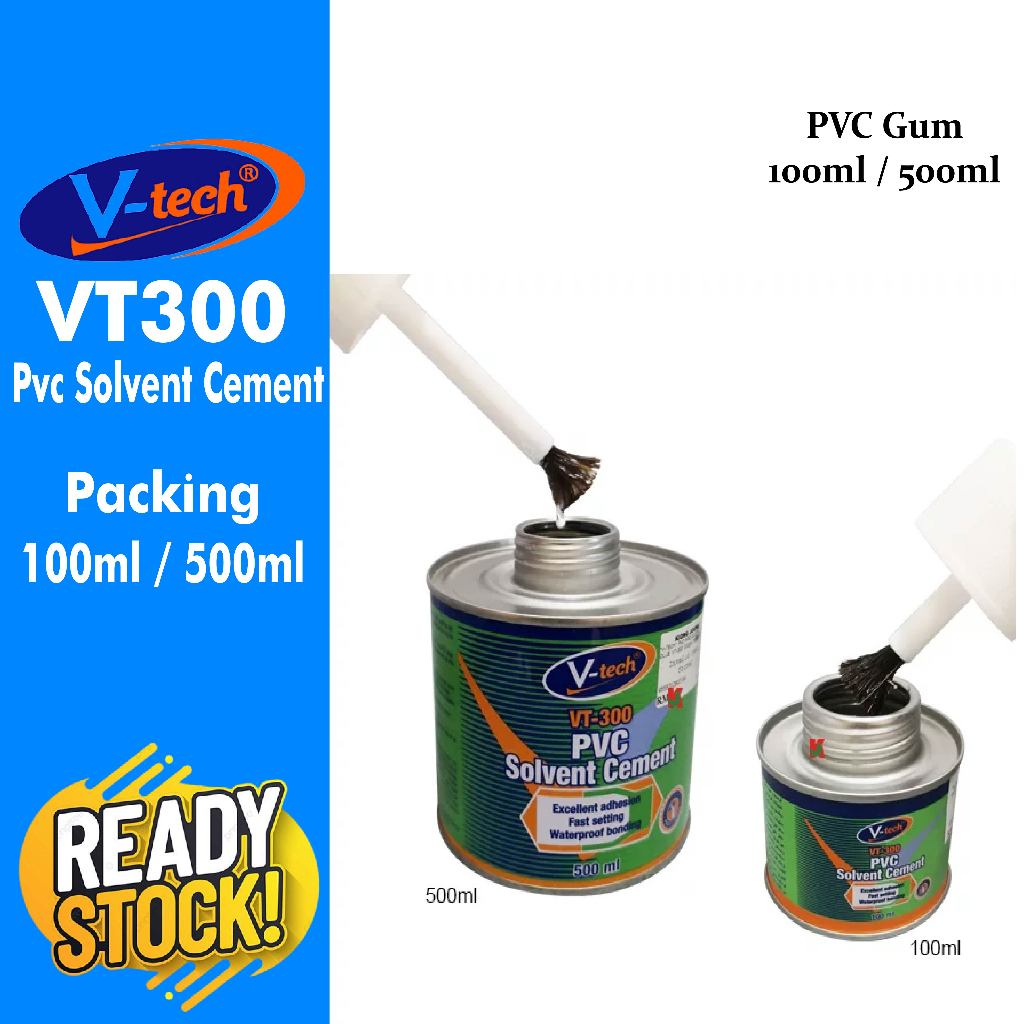 Vtech PVC Solvent Cement / PVC Gum 100gm or 500gm gum pvc paip glue ...