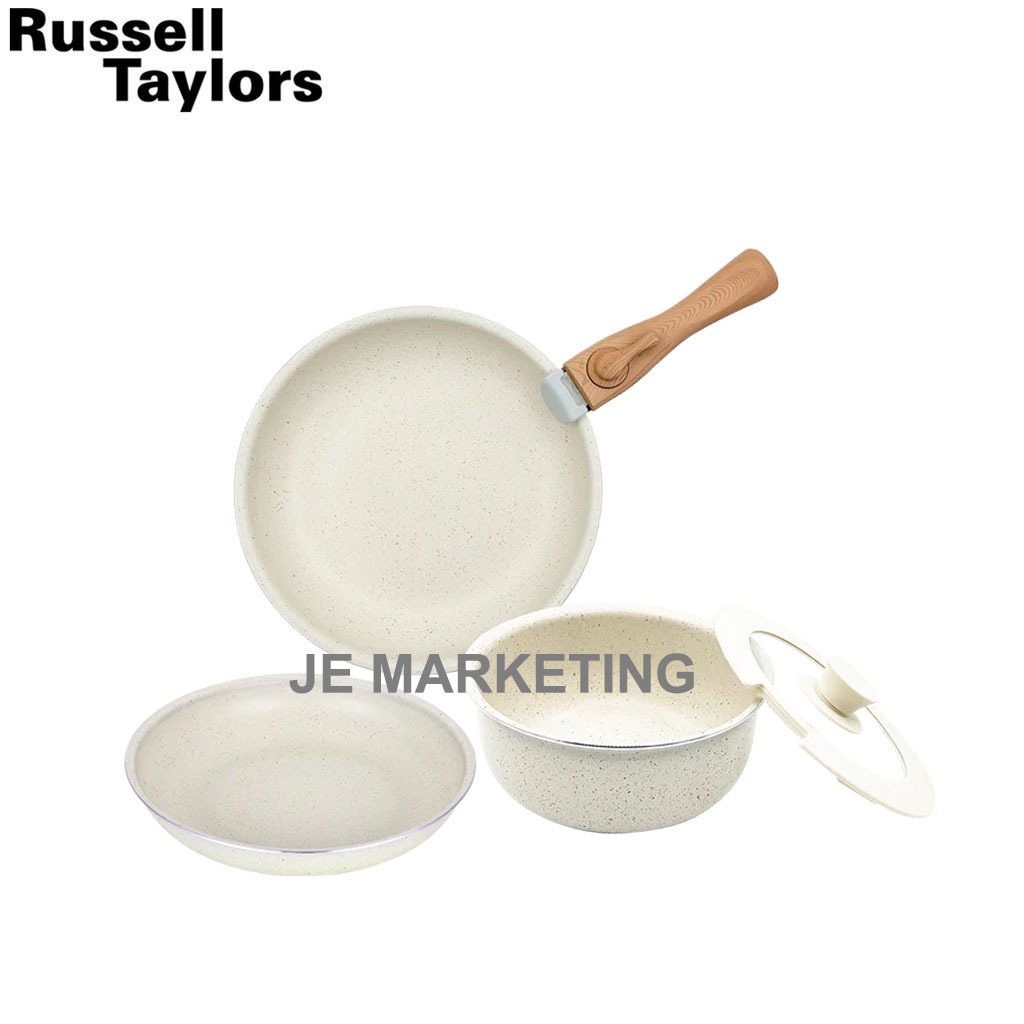 RUSSELL TAYLORS DETACHABLE HANDLE NON- STICK COOKWARE SET CW-4 | Shopee ...