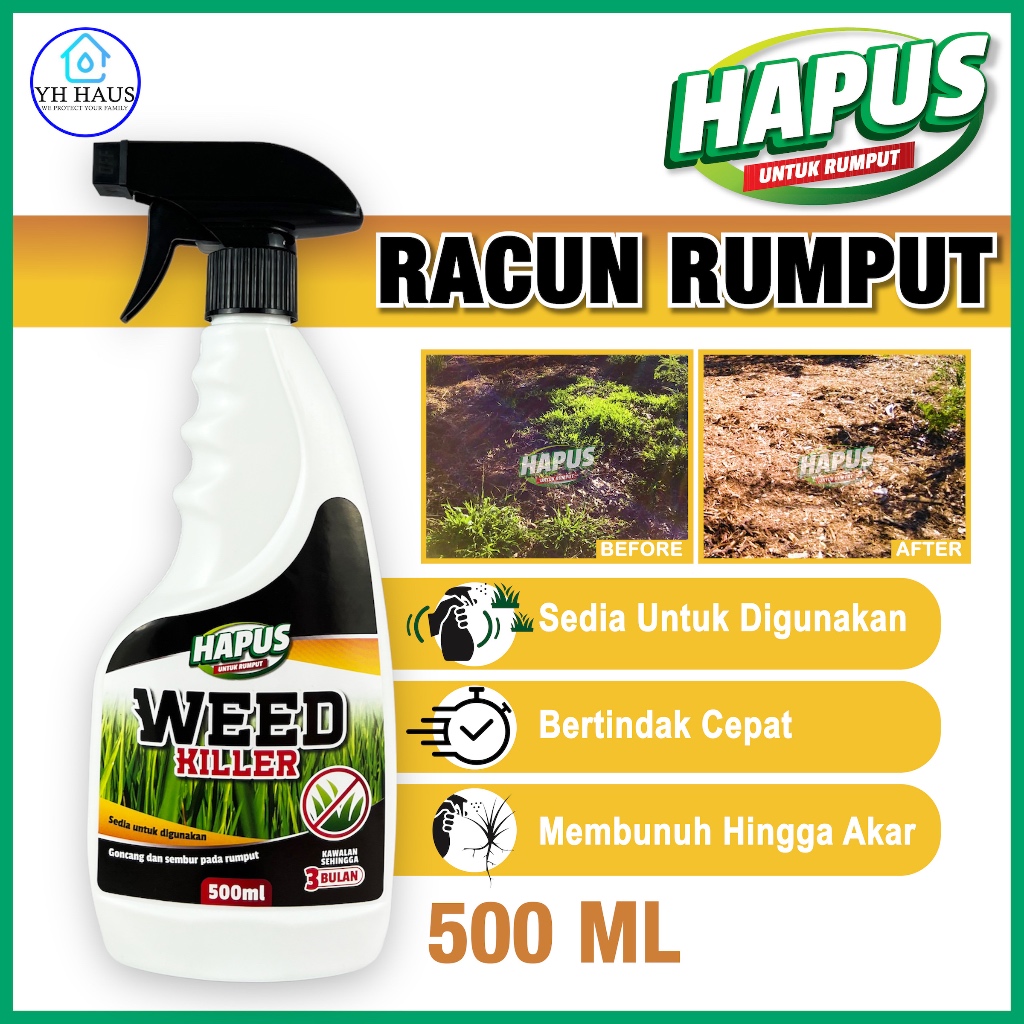 HAPUS 500ml Weed Killer Spray (Racun Rumput Lalang/Cepat Mati/Racun ...