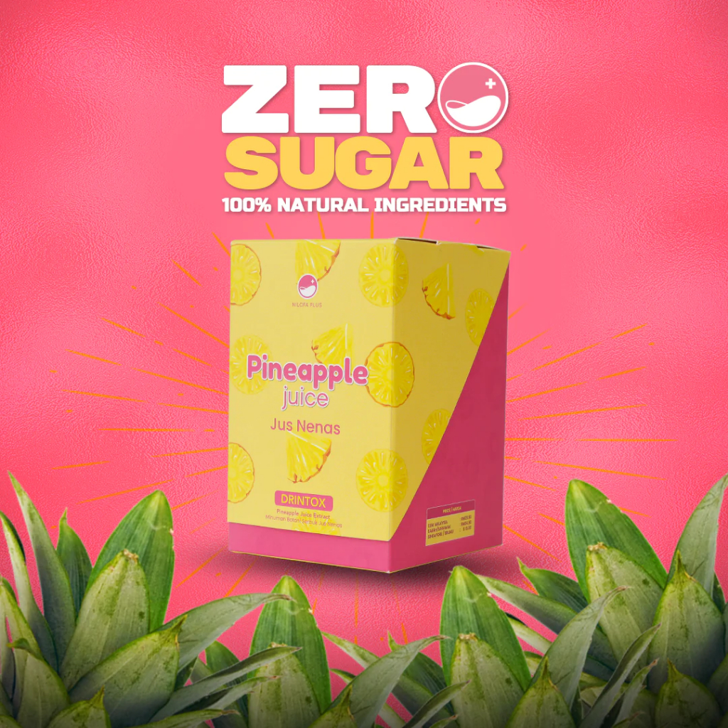 Neelofa DRINTOX PINEAPPLE JUICE ada 7 SACHET PACK Nilofa Plus Pineapple ...