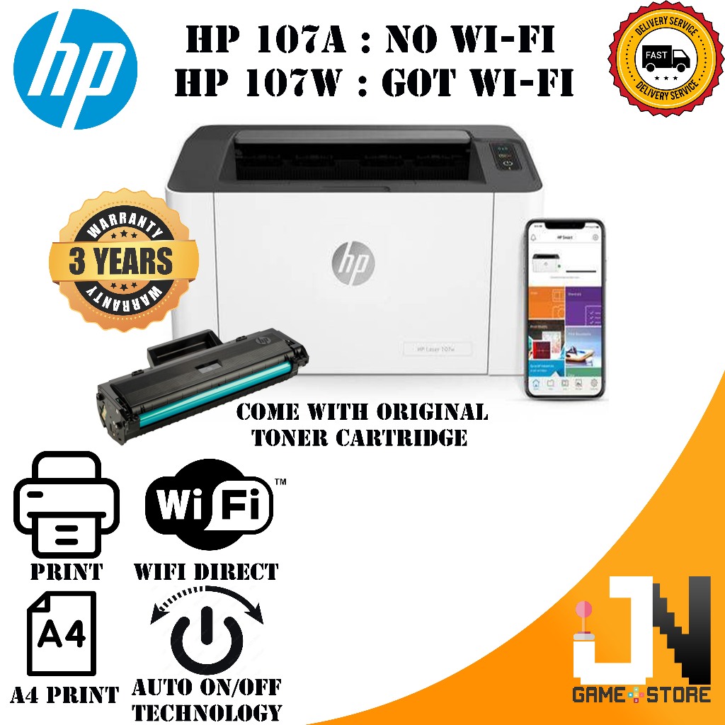 HP Laserjet 107A Wired / 107W Wireless Printer (NEW) | Shopee Malaysia