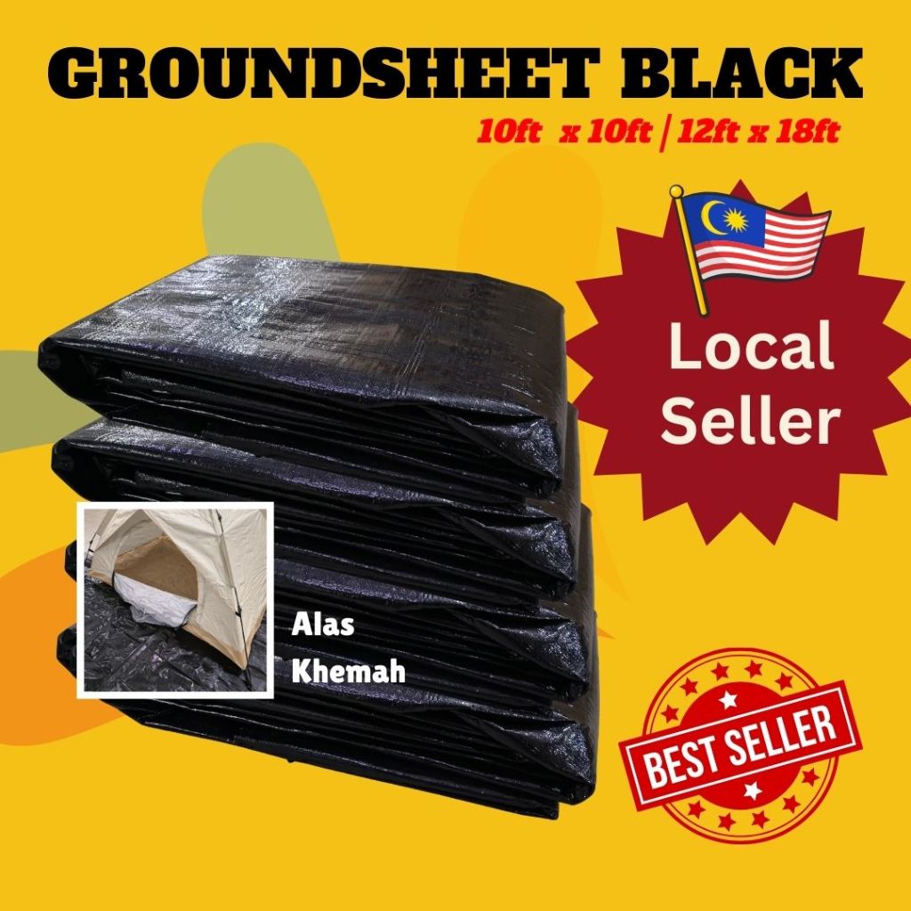 SDO Groundsheet Black Gred A Canvas Alas Khemah Tebal | Shopee Malaysia