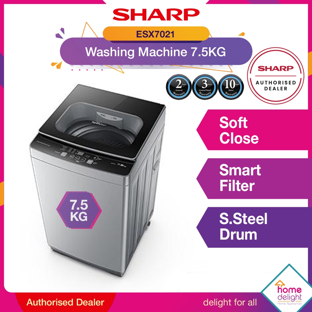 Sharp Washing Machine Fully-Auto 7.5KG 8.5KG 9.5KG [ ESX7021 ESX8521 ...