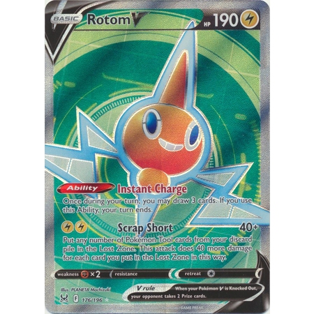 Pokemon TCG Rotom V - 176/196 - Full Art Ultra Rare Sword & Shield ...