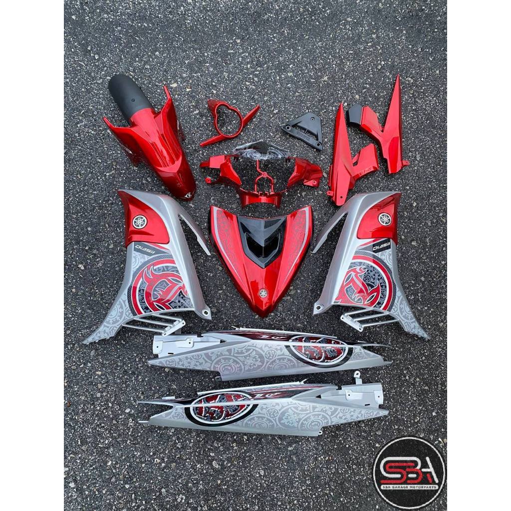 Coverset Bodyset Yamaha Lc Lc135 V2 V6 V7 Dr Merah Silver Rm7 S3 Batik