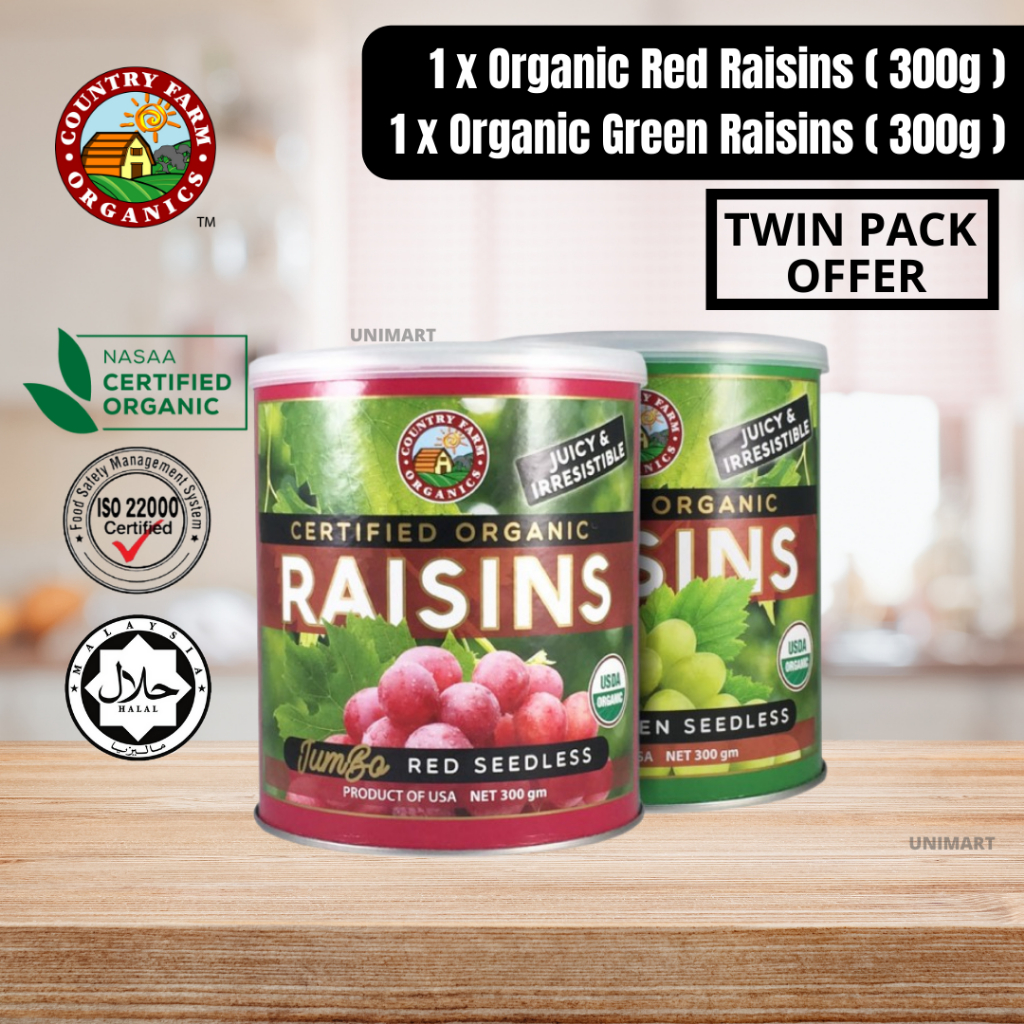 Country Farm Jumbo Organic Raisins Promo Pack, 300G*2 | Shopee Malaysia