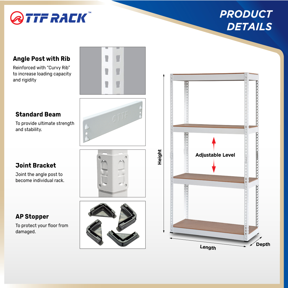 KOL PICK - TTF Rack™️ DIY RACK 2 in 1 Height 140-171cm/ Boltless Rack ...