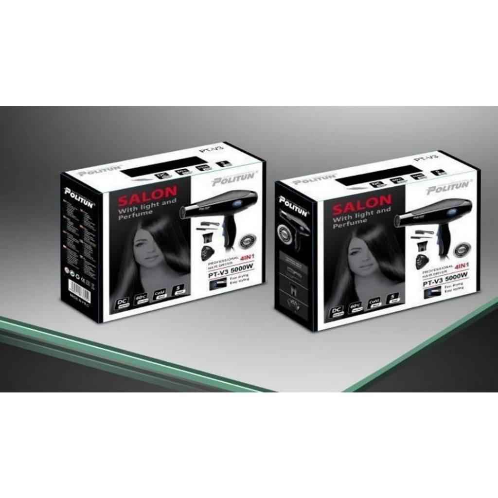 HAIR DRYER POLITUN PT V3 4IN1 SALON PROFESSIONAL 5000Watt – Pengering ...