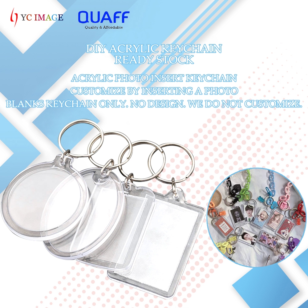 NEW Acrylic Photo Insert Keychain Rectangle Square Circle Openable 1 ...