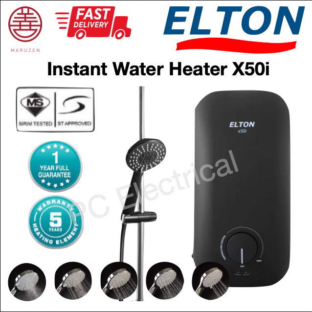 Elton Home Shower Instant Water Heater X50i with Silent pump and DC pump 1+5 Years Warranty ...