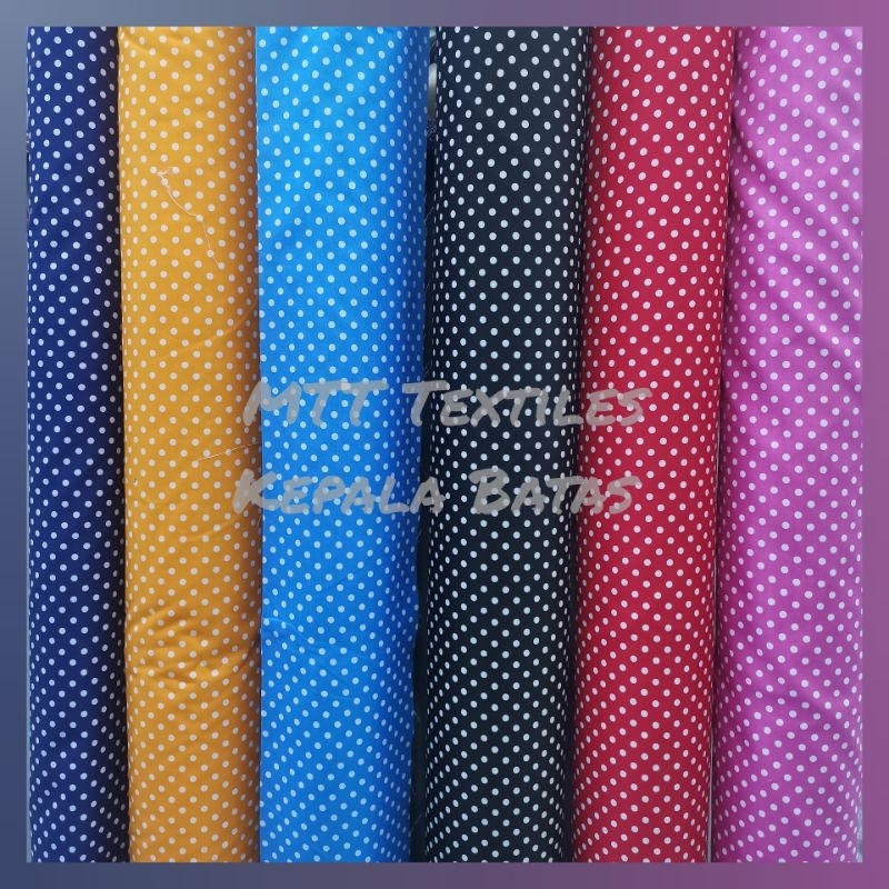 KAIN POLYESTER CORAK POLKADOT 0.5cm BIDANG 48'' | Shopee Malaysia