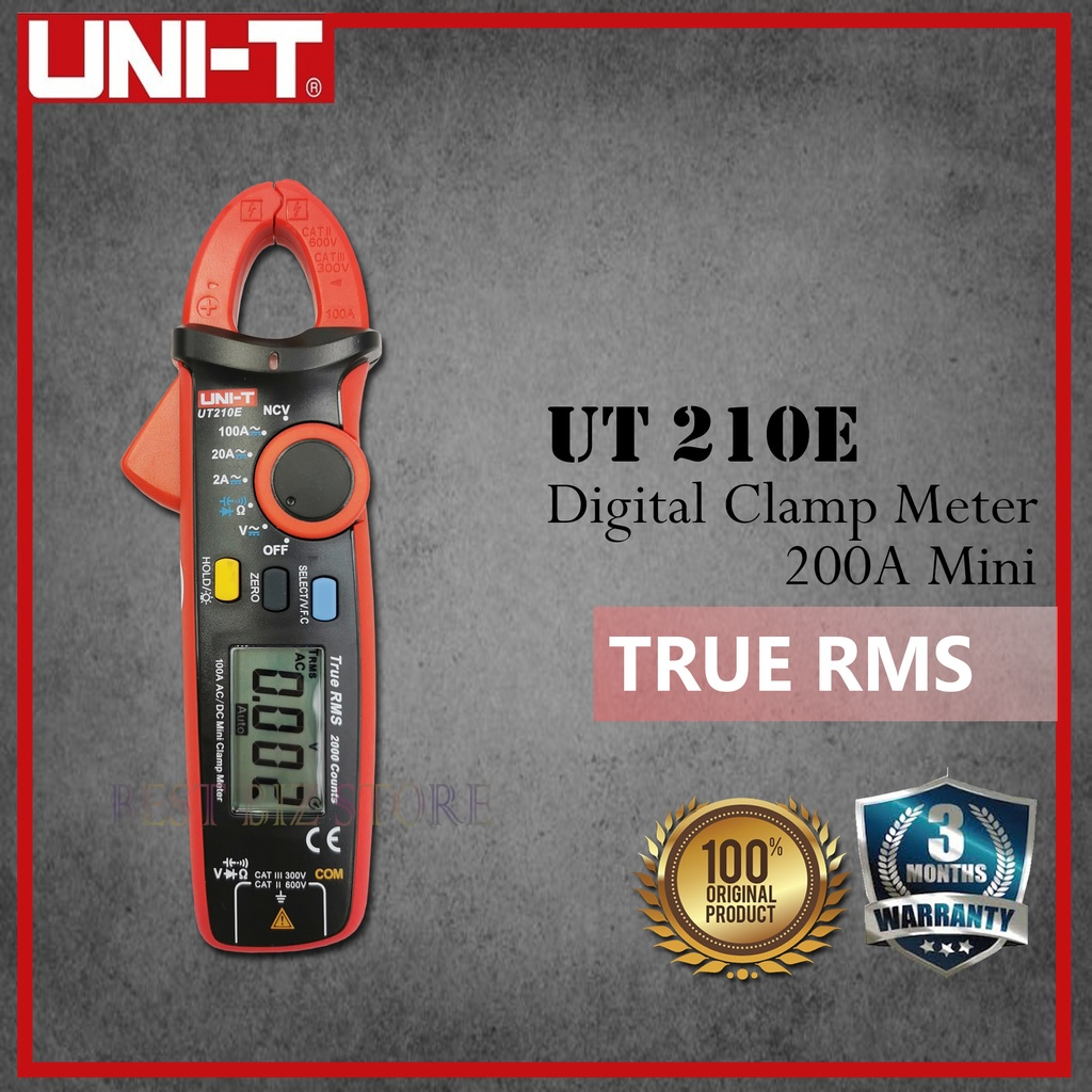 UNI-T 210E Mini Digital Clamp Meter with True RMS(Original) | Shopee ...
