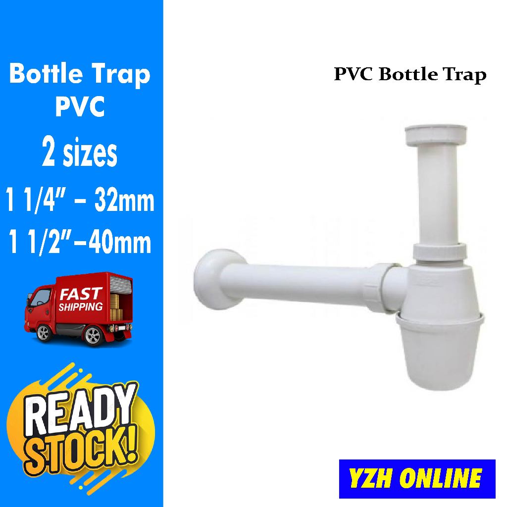 PVC Bottle Trap 32mm / 40mm Plastic Bottle L Trap for Plumbing Faucet ...
