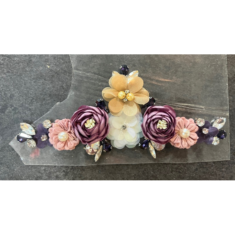 Flower 3d Patch with chunky beads / Bunga 3d dengan diamond tampal iron ...