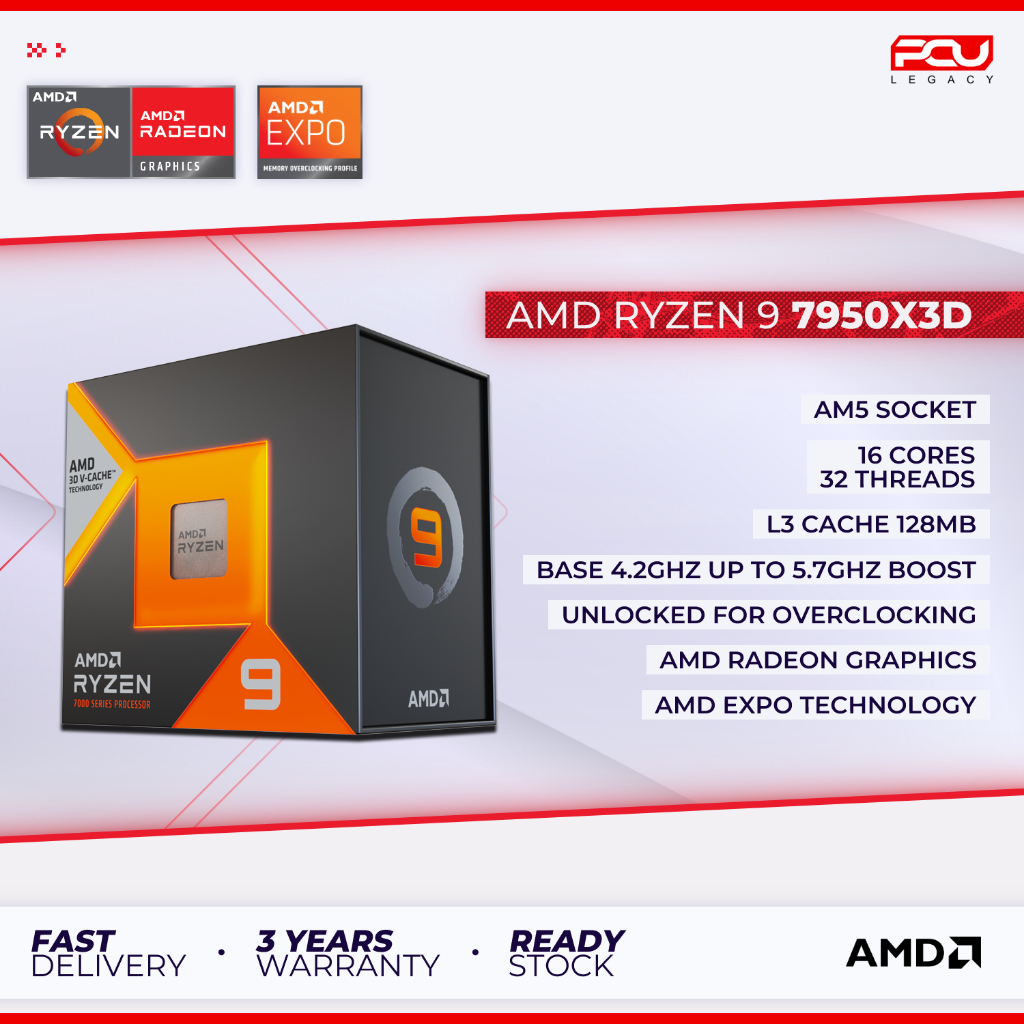 # PCU LEGACY # AMD RYZEN 9 7900 7900X 7950X 7900X3D 7950X3D / AM5 ...