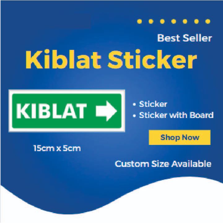kiblat sign, sticker kiblat | Shopee Malaysia