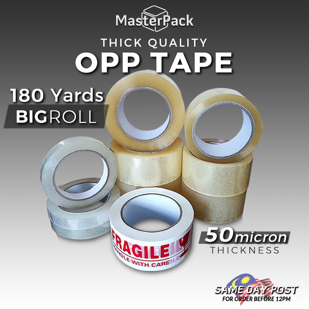 OPP Tape 48mm x 180 yard Packaging Fragile Tape Stationery Tape 18mm x ...