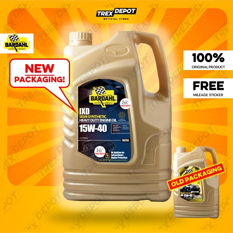 Bardahl IXD Semi Synthetic Heavy Duty Diesel Engine Oil HDDO 15W40 (7L ...