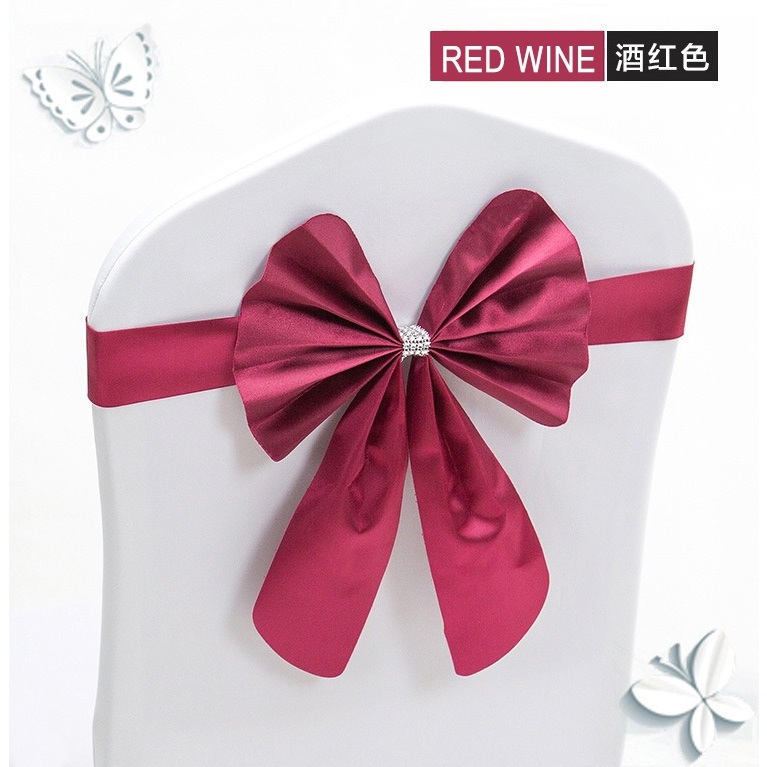 Reben Kerusi Banquet Elastic Chair Ribbon Bow Tie Riben Back Deco ...