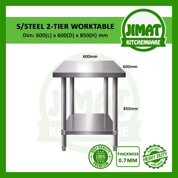 60CM/80CM X 60CM(2FT) Stainless Steel Kitchen Worktable / Meja ...