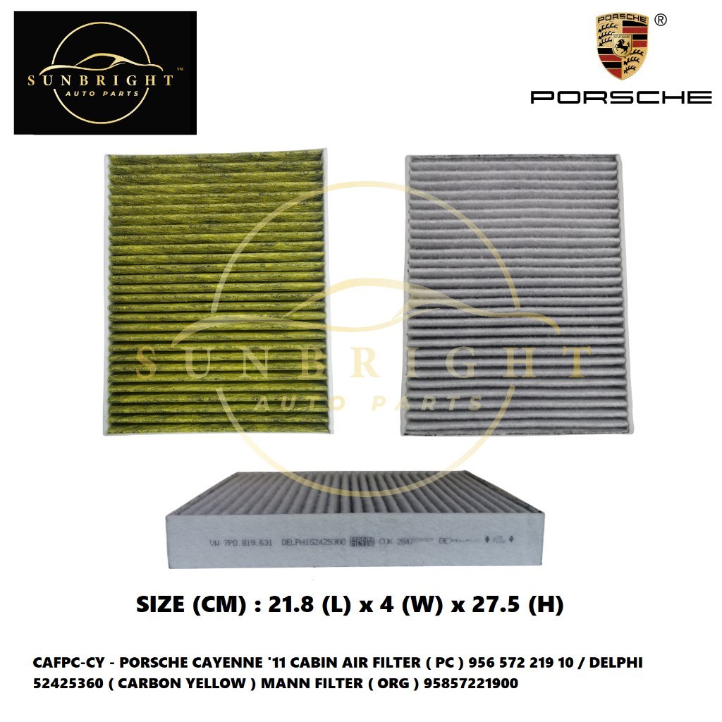 PORSCHE CAYENNE '11 CABIN AIR FILTER ( PC ) 956 572 219 10 / DELPHI ...