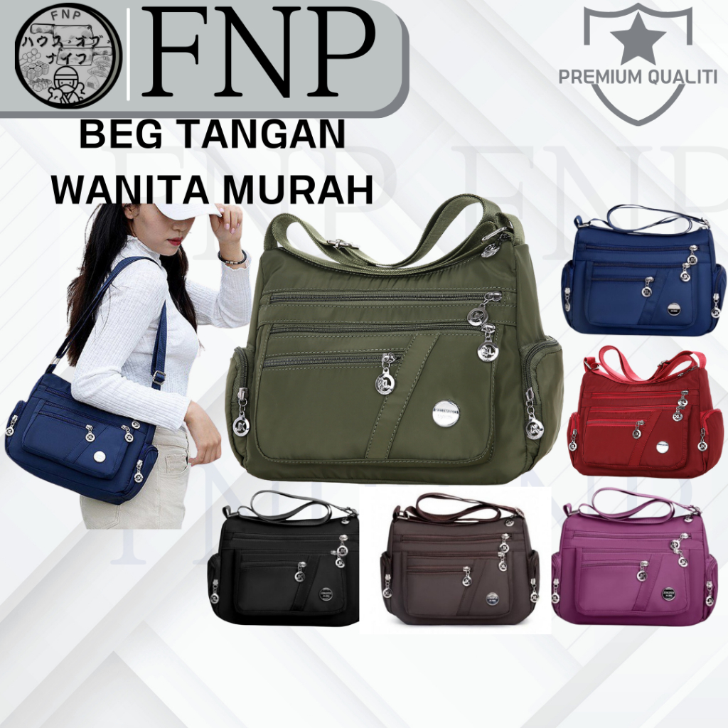 🌹READY STOCK🌹FN02 Clessic Nylon sling bag women beg tangan wanita murah ...