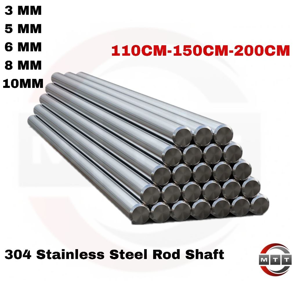 304 Rod Stainless Steel Shaft SS304 Round Bar 3mm 5mm 6mm 8mm 10mm (1100MM-1500MM-2000MM ...